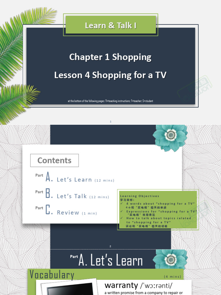 Lesson 4 Shopping For A TV | PDF | Linguistics | Learning