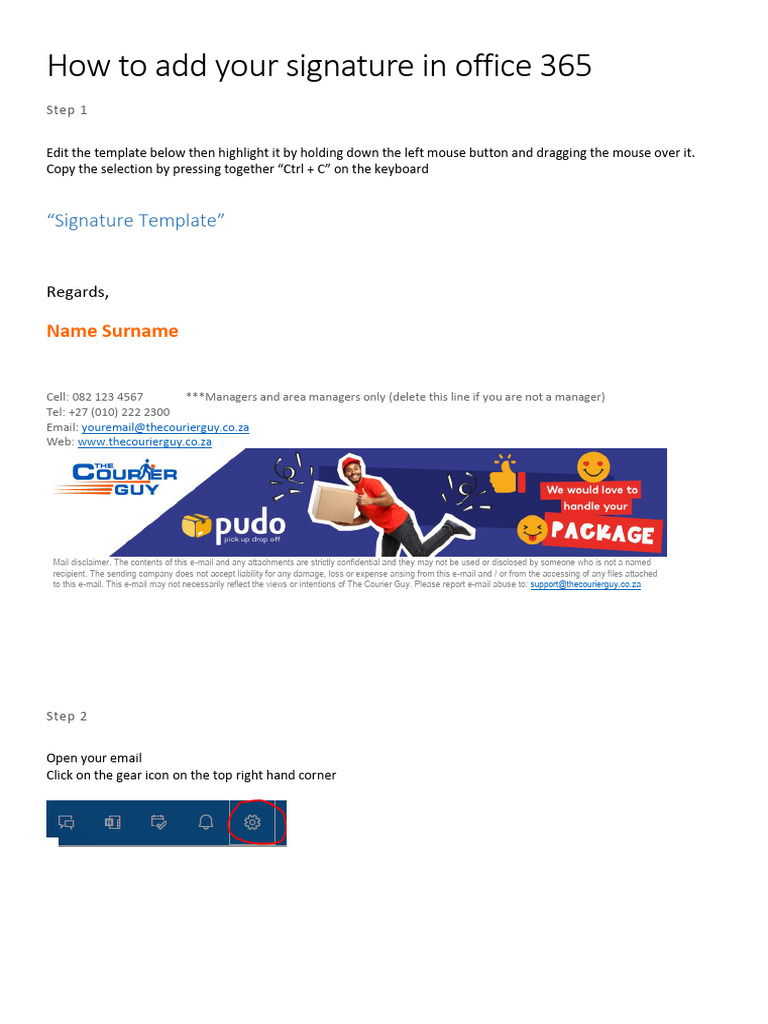 Office 365 Signature Setup Guide | PDF