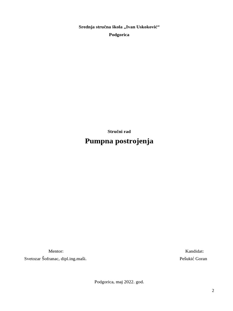 Pumpna Postrojenja | PDF