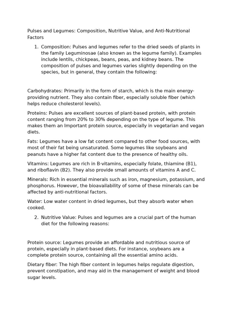 unit 2 ffs | PDF | Legume | Proteins