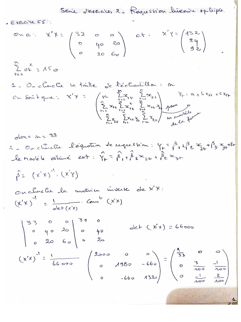 Correction Des Exercices de La Série TD - Regression Multiple | PDF