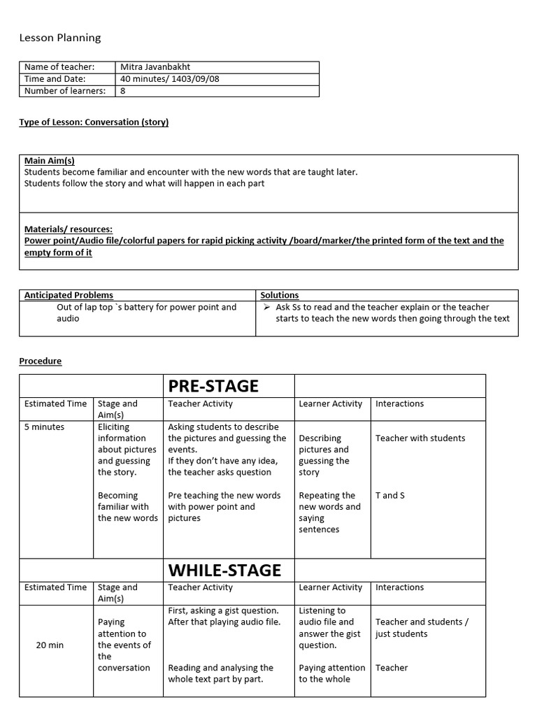 Lesson Plan (1) | PDF | Teachers | Behavior Modification Lesson Plan (1) | PDF | Teachers | Behavior Modification