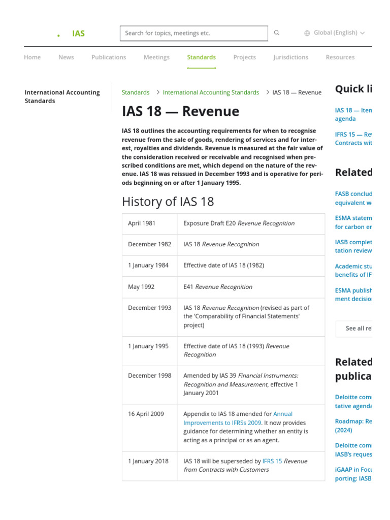 IAS 18 — Revenue | PDF | International Financial Reporting Standards ...