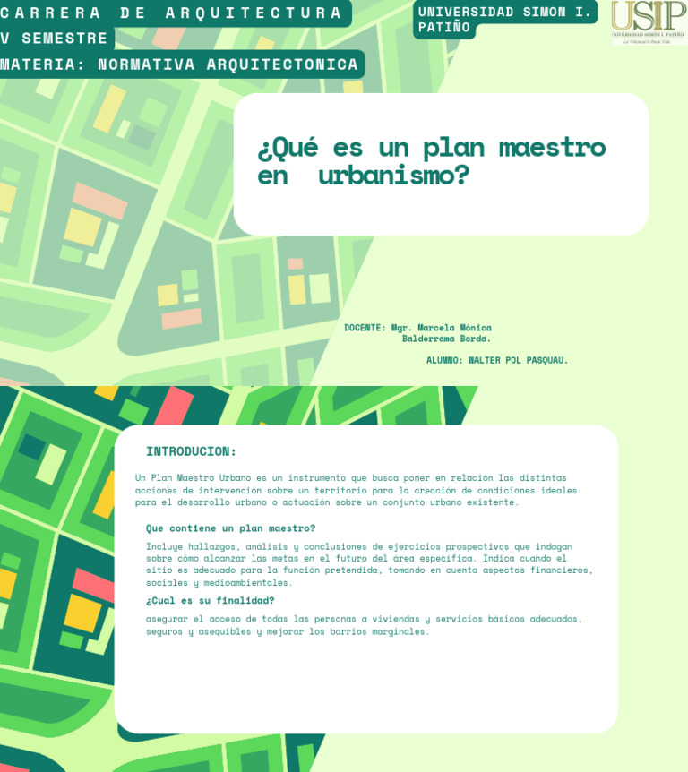 ¿Qué Es Un Plan Maestro en Urbanismo | PDF