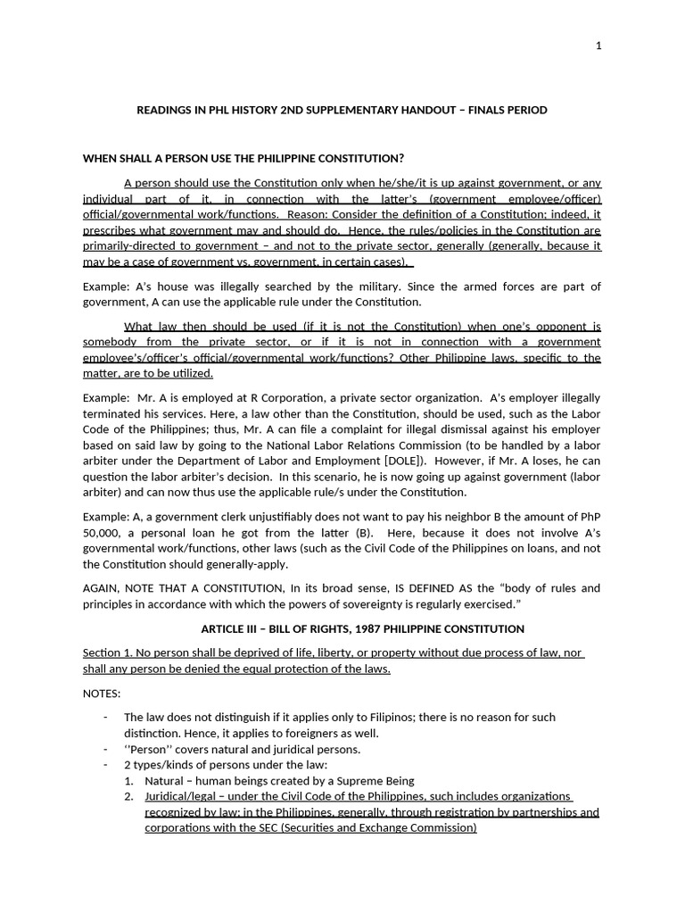 Revised 2023 2nd Supplementary Handout - Finals Period | PDF | Miranda Warning | Search And Seizure