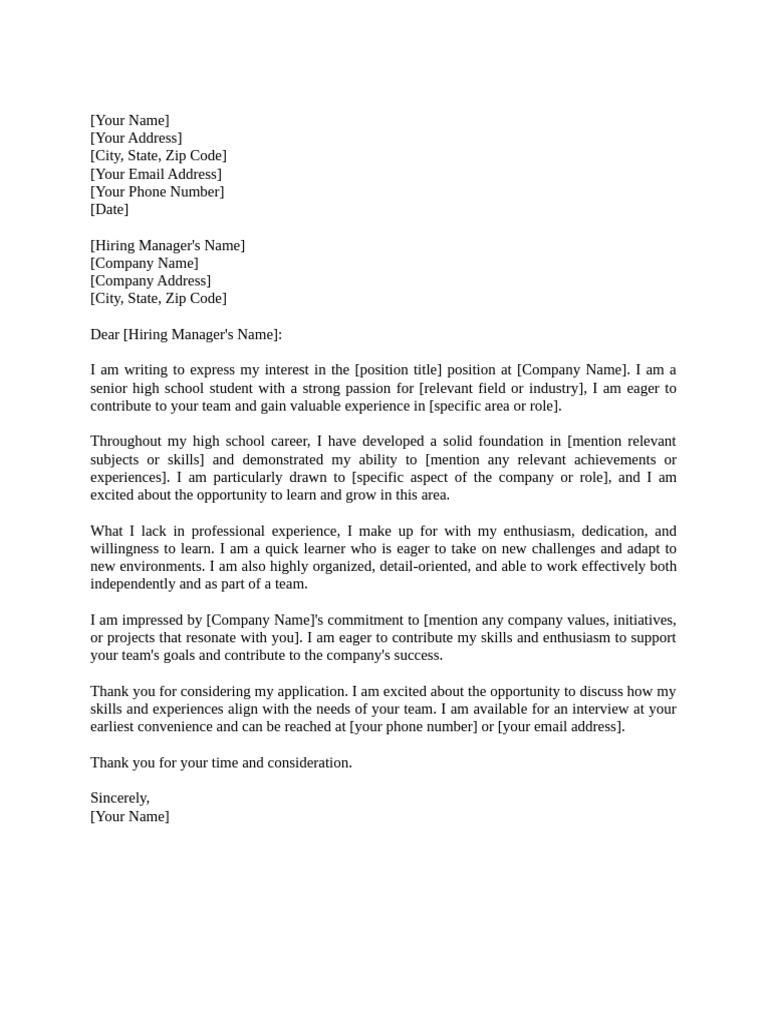 Sample Application Letter | PDF