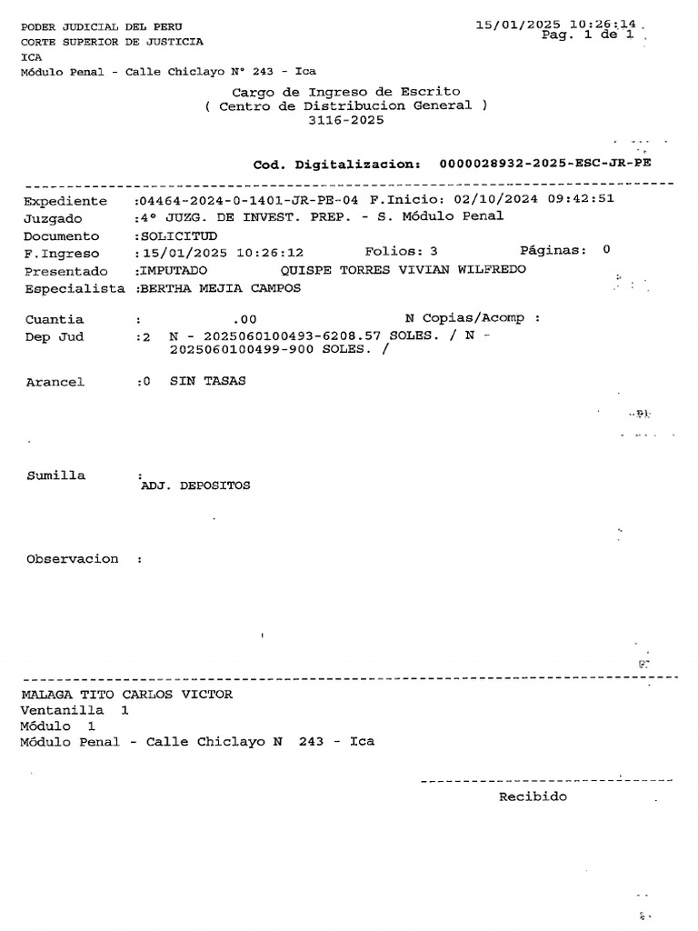 Exp. 04464-2024-0-1401-JR-PE-04 - Anexo - 14406-2025 | PDF