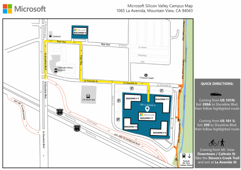 Microsoft Mountain View Map Color | PDF