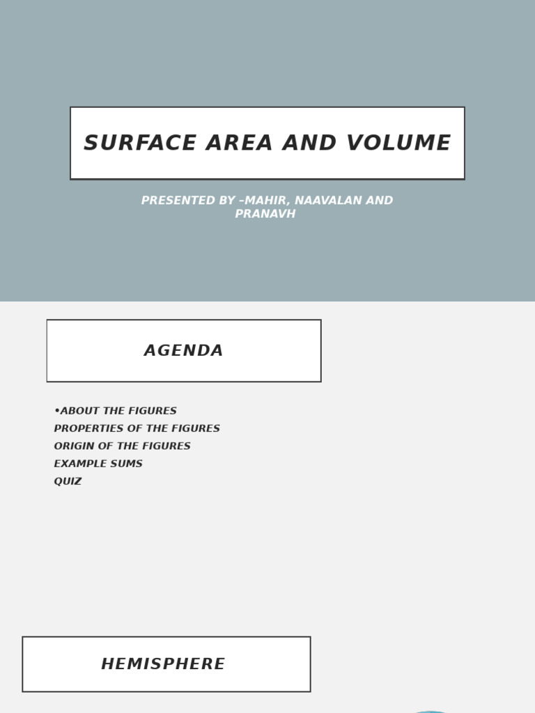 Surface Area and Volume | PDF | Sphere | Volume