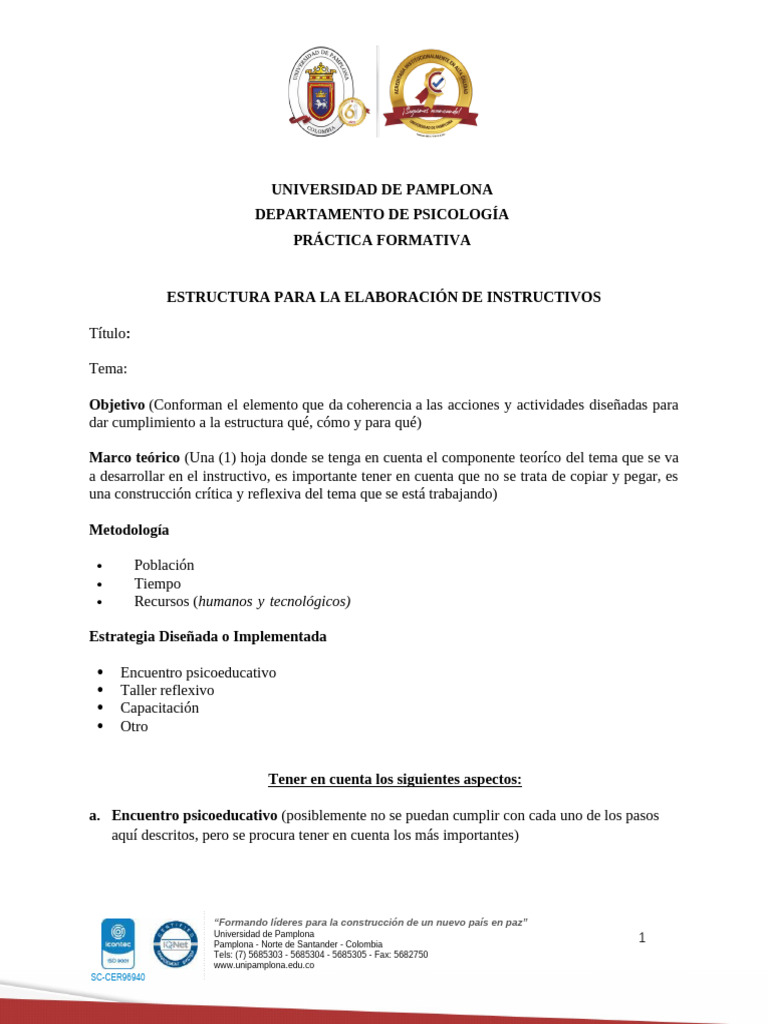 Formato Estructura para instructivos 2022-II_ | PDF | Aprendizaje