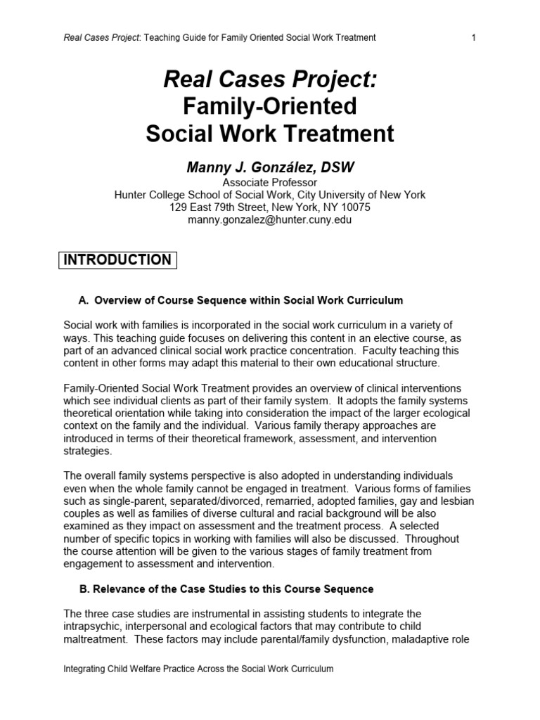 Family Oriented Social Work Treatment Guide | PDF | Mental Disorder ...
