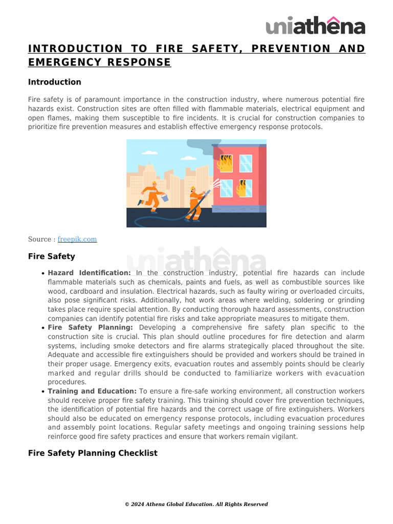 Fire Safety, Prevention and Emergency Response | PDF | Fire Safety ...