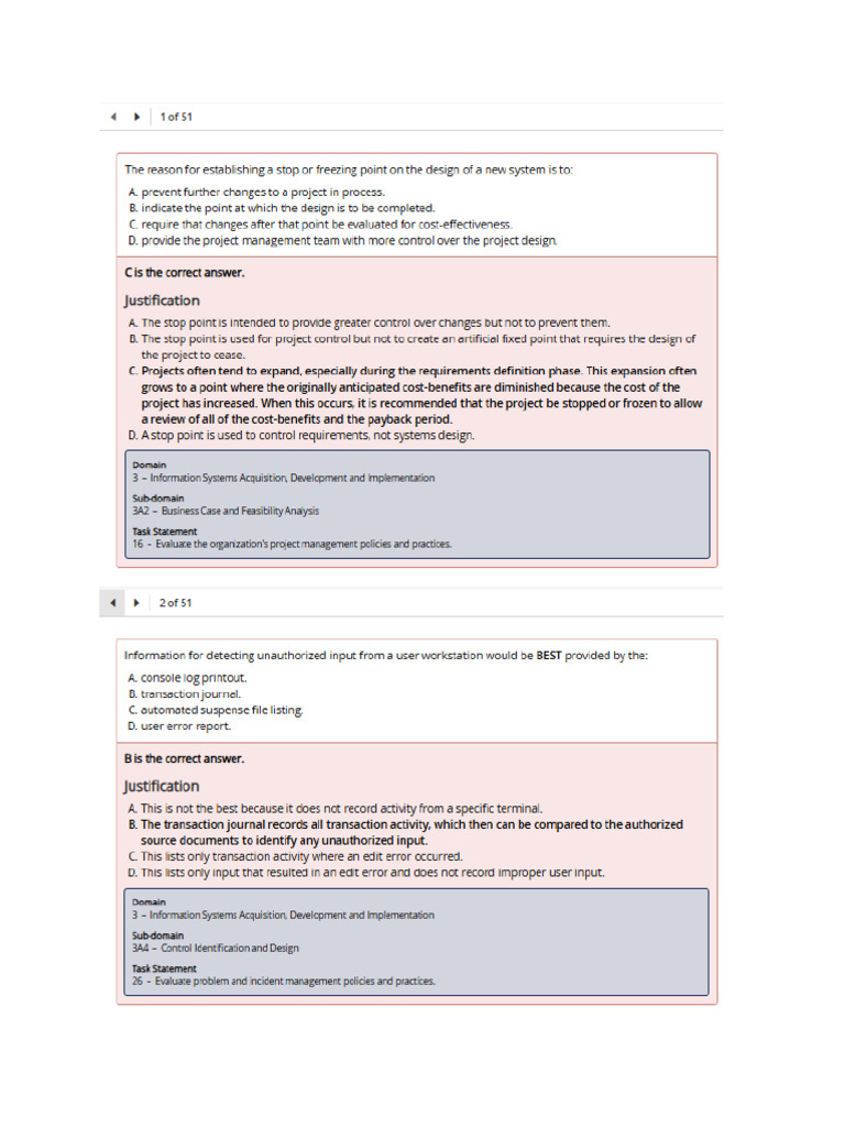 Review Area Info Systems Acquisition Development and Implementation | PDF