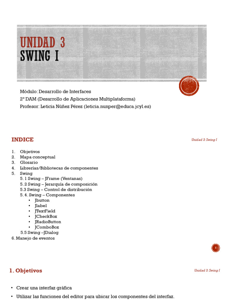 Swing I | PDF | Java (lenguaje de programación) | Software del sistema