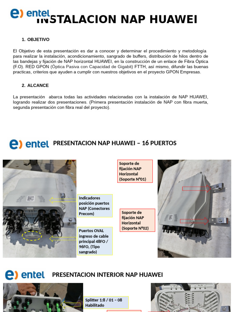 Presentación de NAP HUAWEI 22-01-21 | PDF | Fibra óptica ...