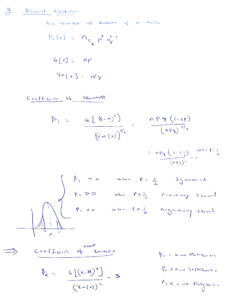 Binomial Distribution Hand Notes For Engineering Students | PDF