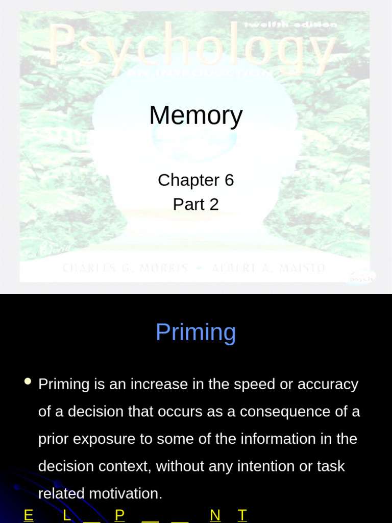 Chapter 6_Part 3 | PDF | Memory | Recall (Memory)