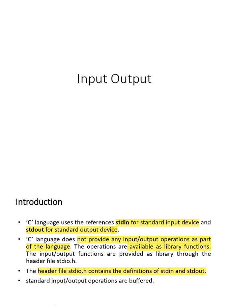 Fundamentals of C-Input Outpu | PDF | Computer Programming | Computing