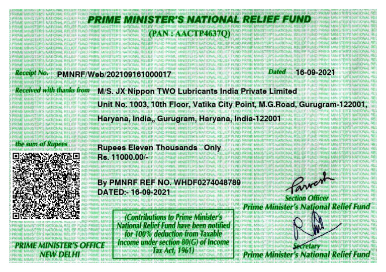 CSR PMNRF Contribution 1 FY 2020 21 | PDF