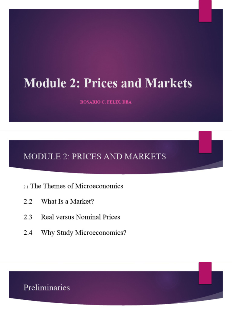 Module 1.2 Prices and Markets | PDF | Economics | Microeconomics