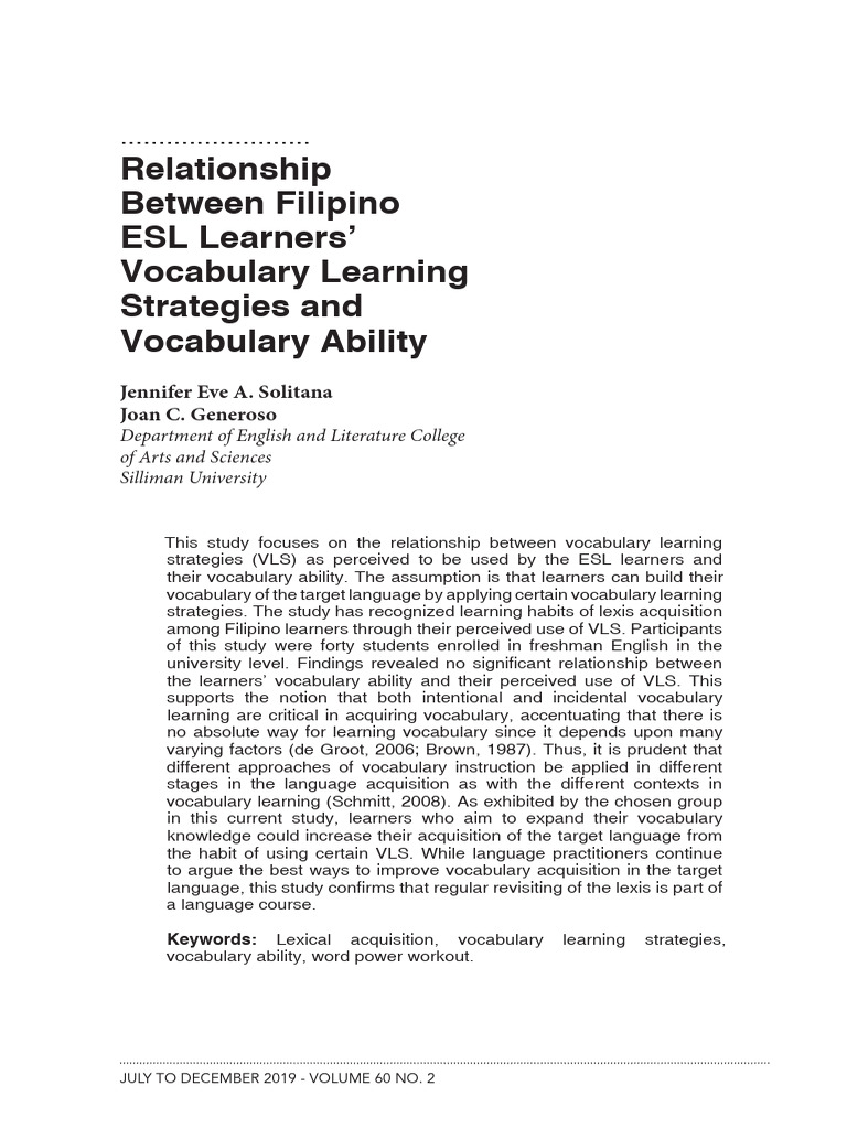 Relationship+Between+Filipino+ESL+Learners+Vocabulary+Learning+Strategies+and+Vocabulary+Ability ...
