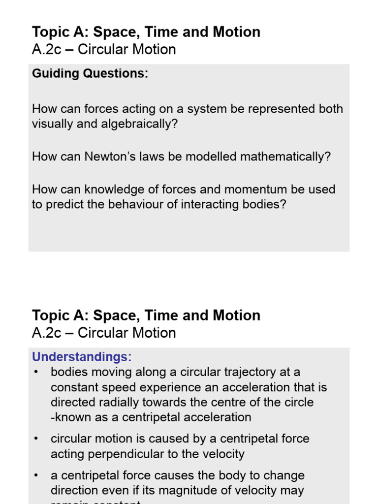 A.2c - Circular Motion - Teacher.pptx | PDF | Acceleration | Force