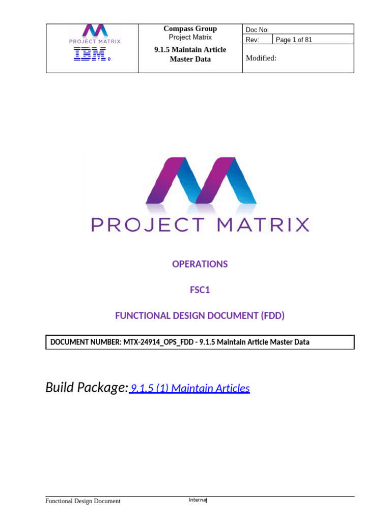 Functional Design Document Operations_Maintain Articles_V0.3 | PDF ...