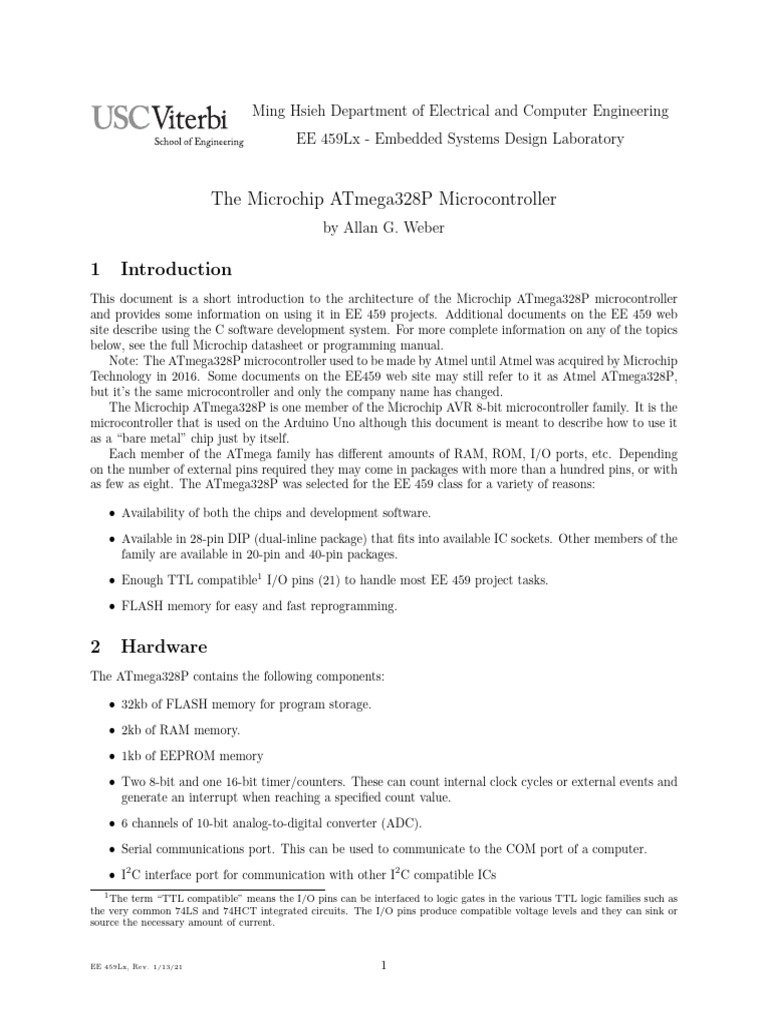 AT328_Handout | PDF | Analog To Digital Converter | Microcontroller