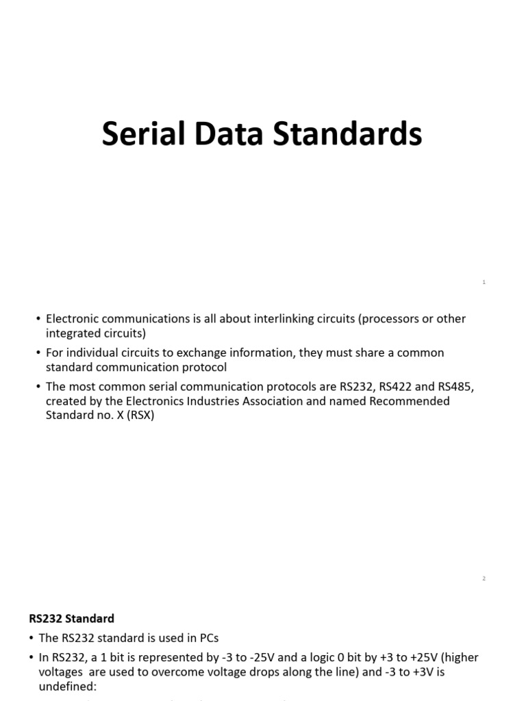 12. Serial data standards | PDF | Computer Engineering | Electronics