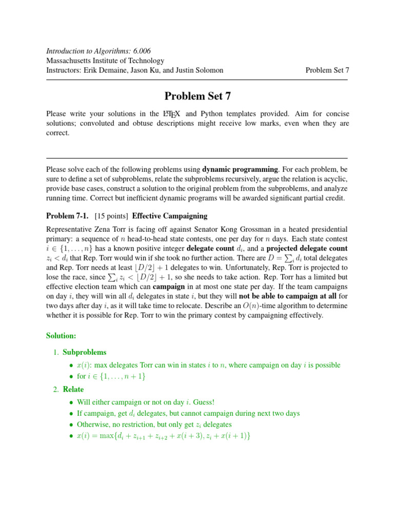 MIT6 006S20 ps7 Solutions | PDF | Theoretical Computer Science | Discrete Mathematics