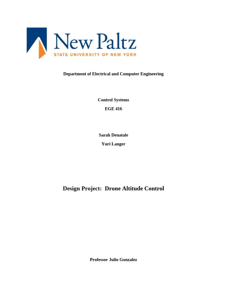 Design Project | PDF | Control Theory | Force