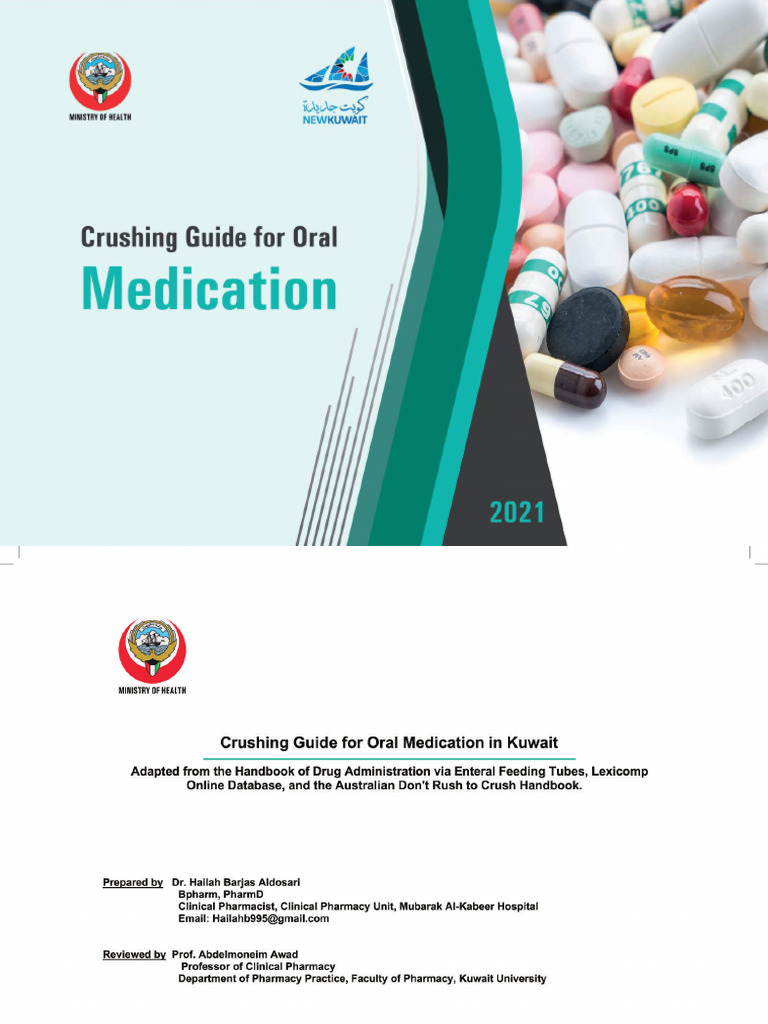 Crushing Guide For Oral Medications Kuwait MOH 2021 1697808599 | PDF