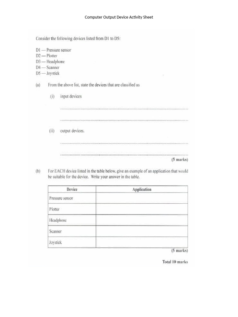 Output device activity | PDF