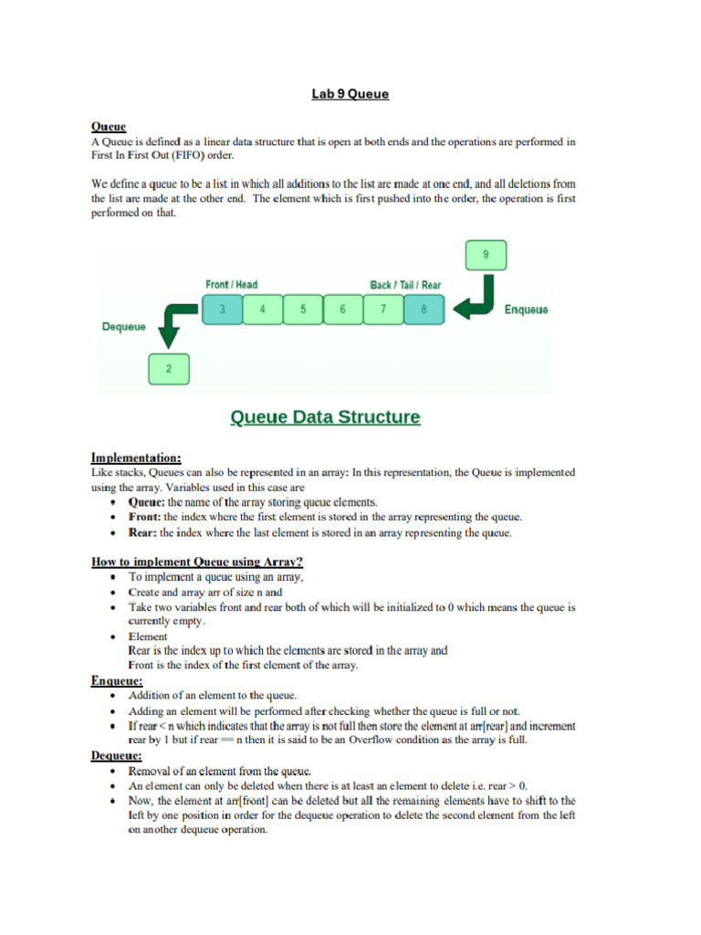 C++ Queue Implementation Lab | PDF