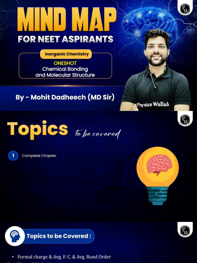 Chemical Bonding and Molecular Structure - Class Notes - NEET Mind Map ...