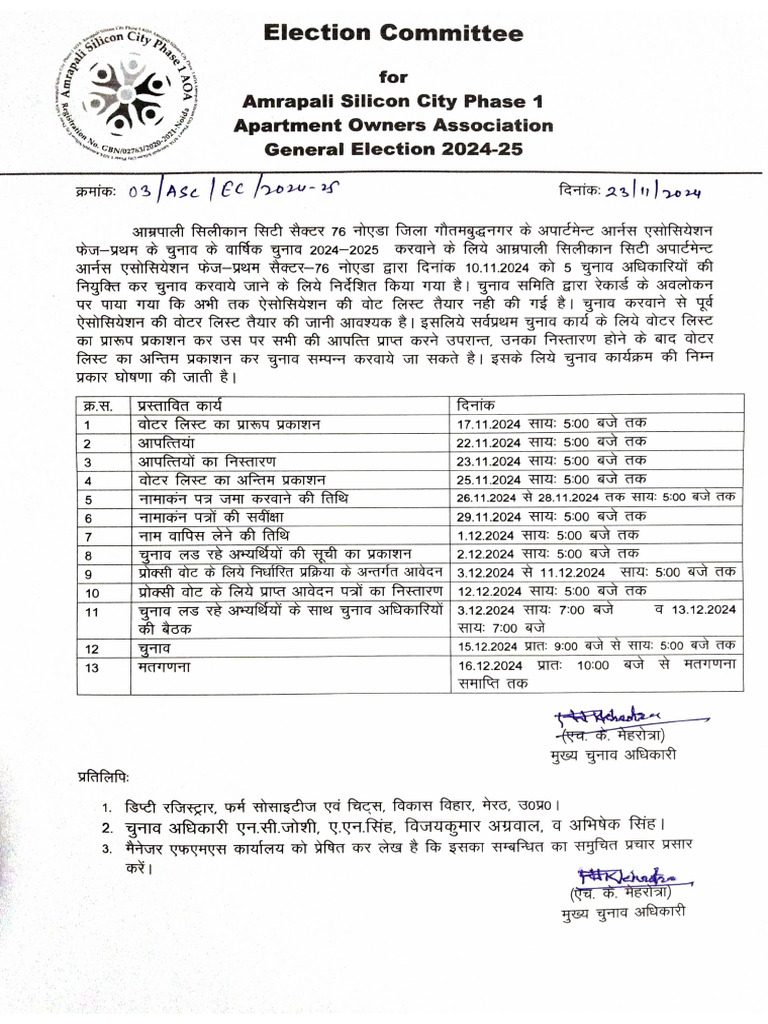 Election Schedule | PDF