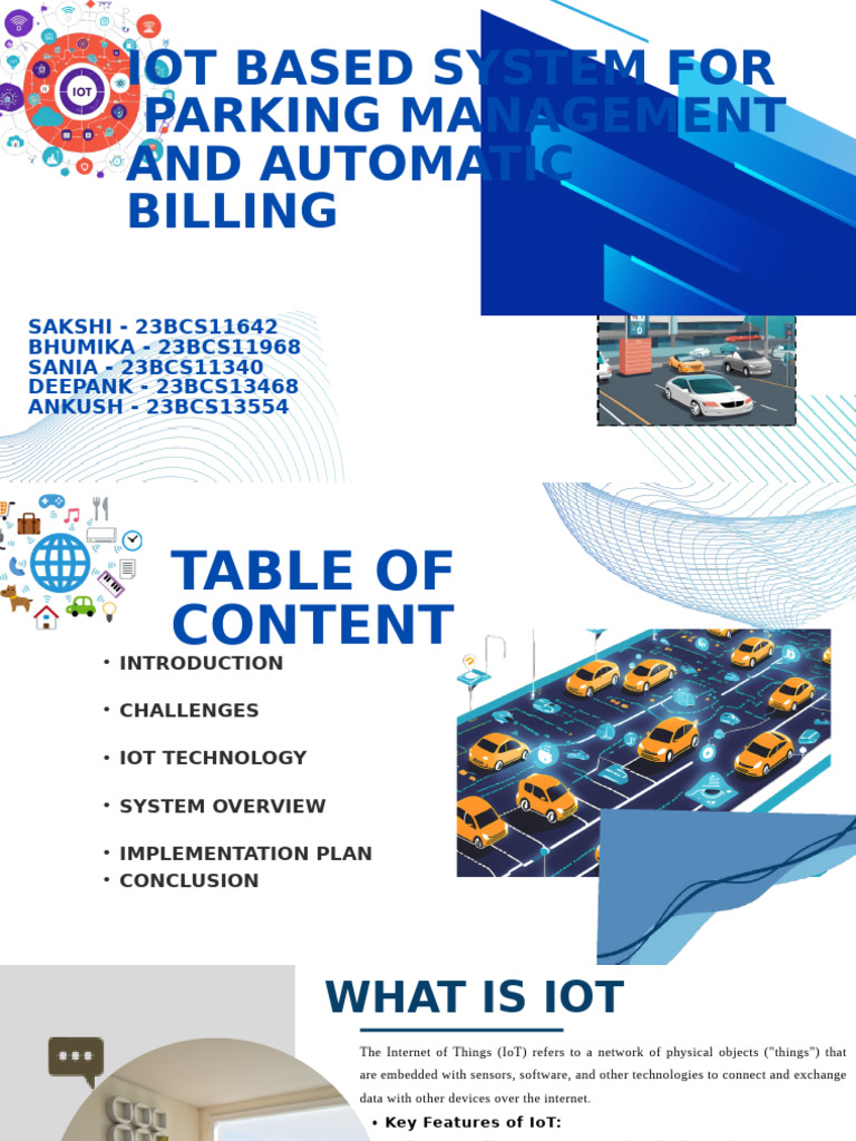 Iot Based System For Parking Management and Automatic Billing | PDF ...
