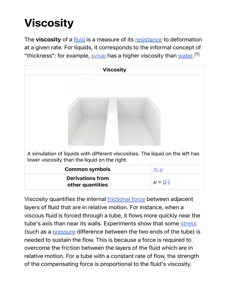 Viscosity - Wikipedia | PDF | Viscosity | Shear Stress