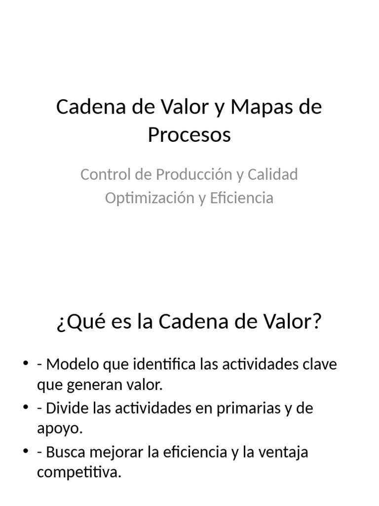 Cadena de Valor Mapas de Procesos | PDF