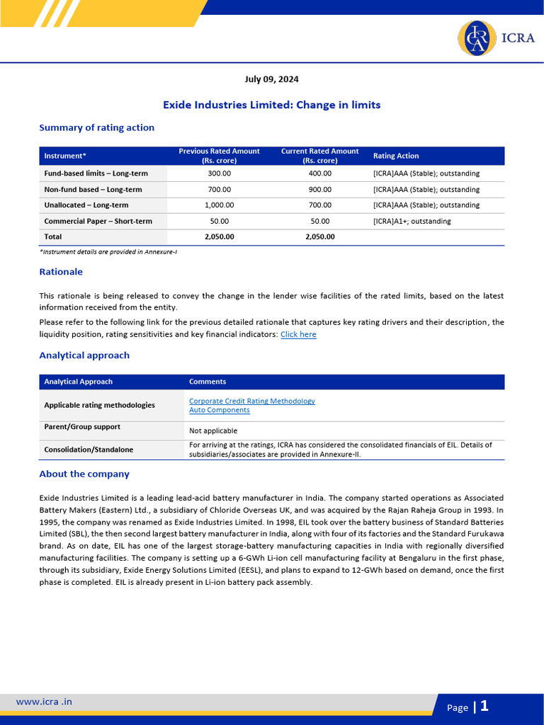 Exide Industries Limited | PDF | Business | Private Sector