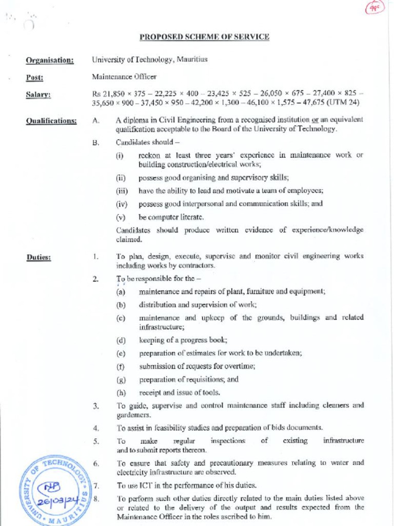 Maintenance Officer | PDF