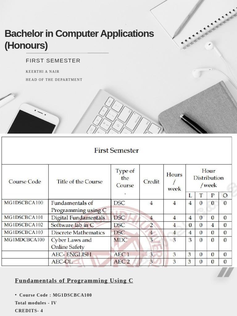 Bachelor in Computer Applications - PRESENTATION | PDF | Control Flow ...