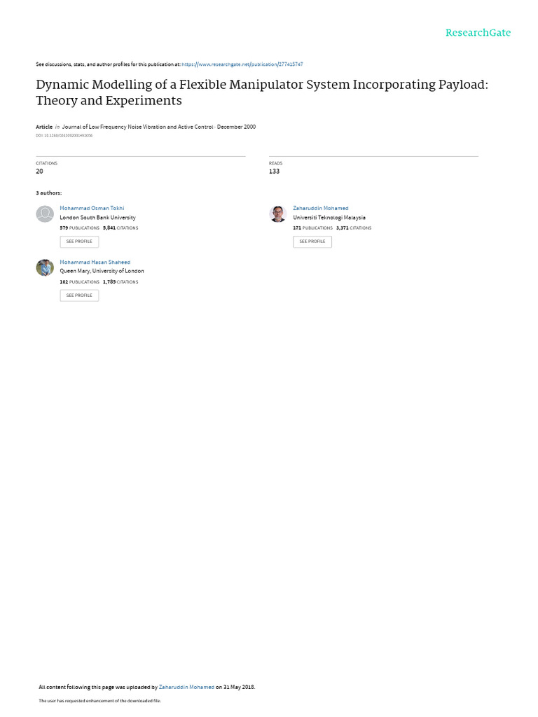 3-M. O. Tokhi, Z. Mohamed and M. H. Shaheed | PDF | Resonance ...