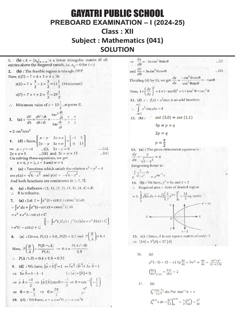Maths Solution | PDF