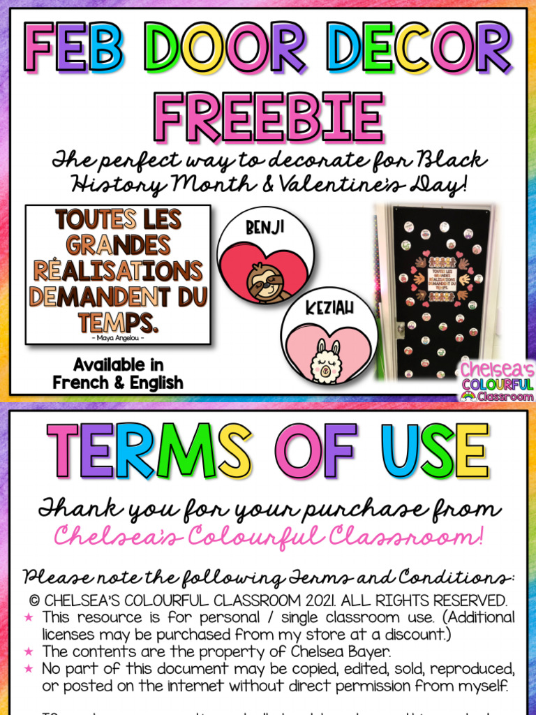 Feb Door Decor FREEBIE | PDF