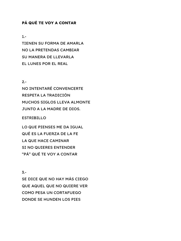 Pá Qué Te Voy a Contar | PDF
