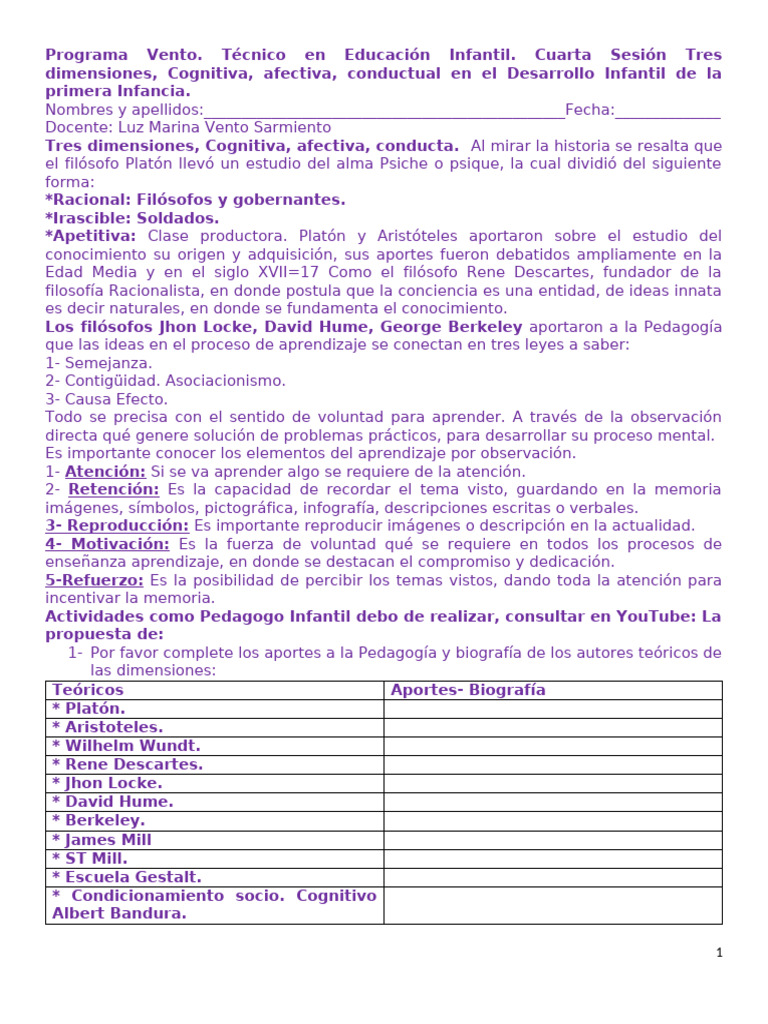 Cuarta Sesion Tres Dimensiones | PDF | Aprendizaje | Cognición