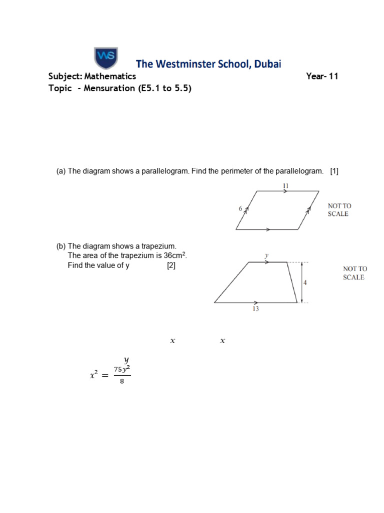 mensuration | PDF | Area | Volume