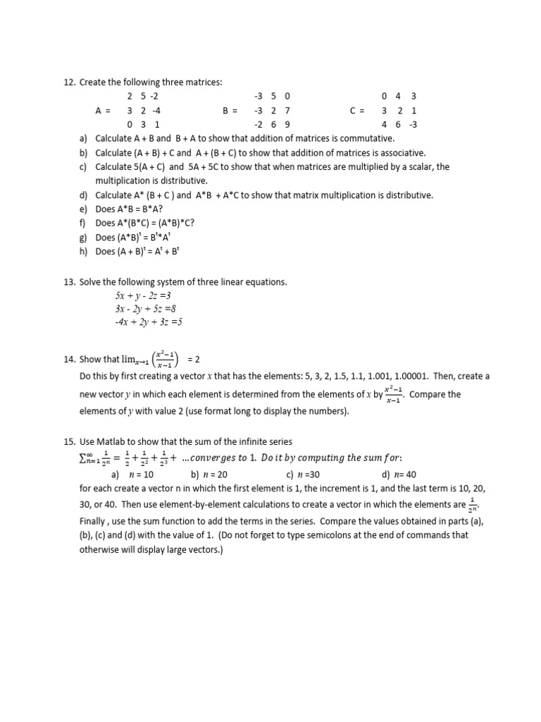 Tutorial 3.2 - Matrix Operation and Manipulation | PDF