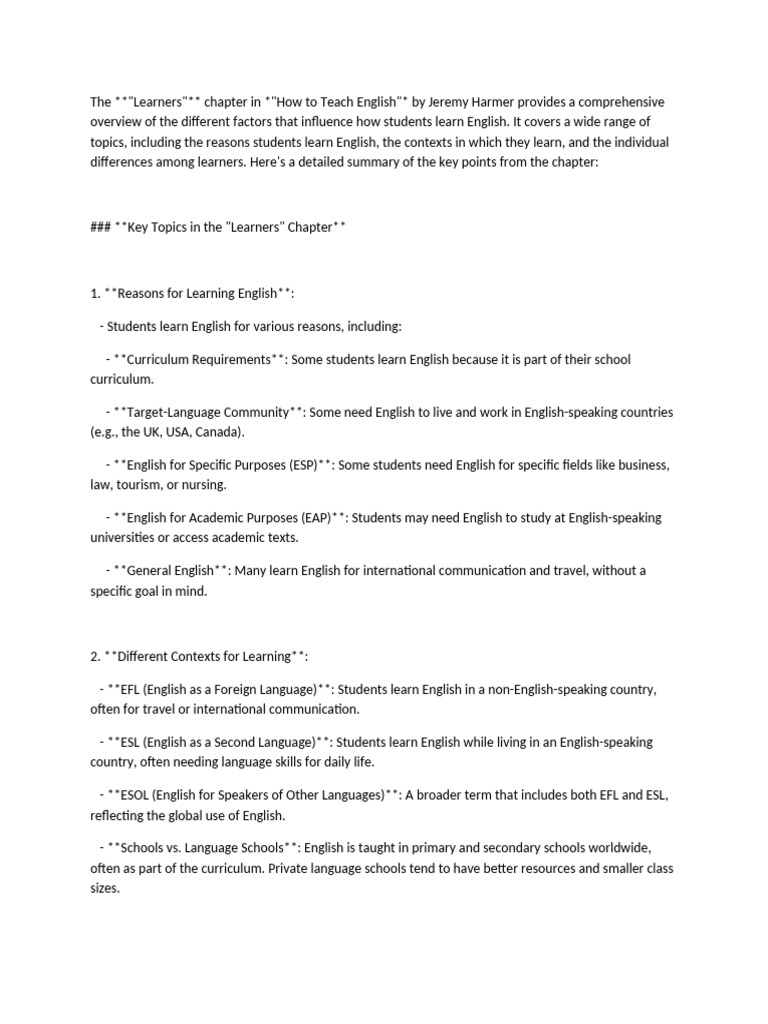 Factors Influencing English Learning | PDF | English As A Second Or ...